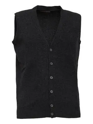 FILIPPO DE LAURENTIIS Button-up V-neck Vest Grey