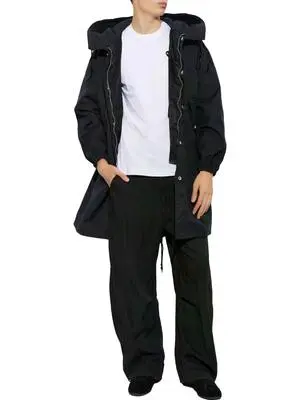 Comme Des Garçons Drawstring Hooded Parka - Black