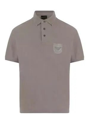 Emporio Armani Logo-patch Polo Shirt - Grey