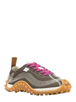 AMI Paris Mesh Panelled Sneakers Brown