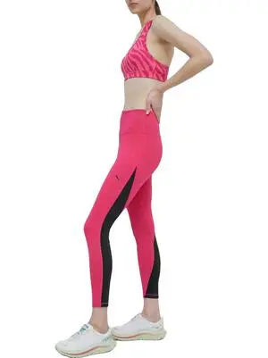 PUMA Logo-print Panelled Leggings - Pink