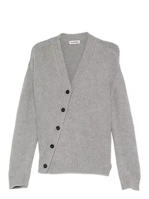 JIL SANDER Diagonal-buttoned V-neck Cardigan
