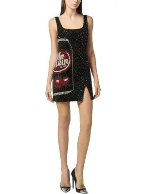 Philipp Plein Mr Plein Cherry Can Crystal-embellished Mini Dress - Black