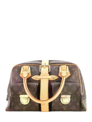 LOUIS VUITTON Manhattan Handbag Monogram Canvas Gm Satchel - Brown