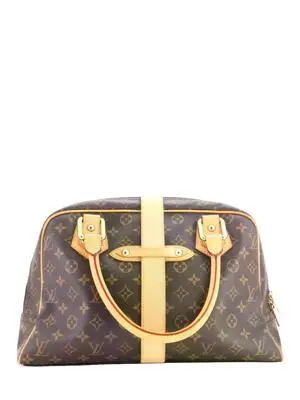 LOUIS VUITTON Manhattan Handbag Monogram Canvas Gm Satchel - Brown