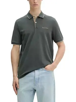 Marc O'polo Logo-embroidered Tipped Polo Shirt - Green