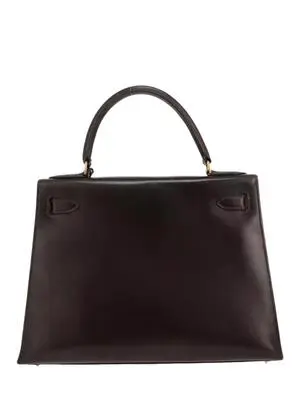 Hermès 1988 28 Kelly Leather Tote Bag Brown
