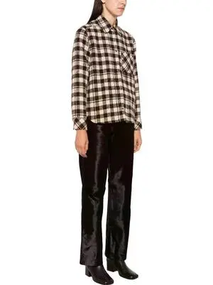 Moncler Check-pattern Button-down Jacket Brown