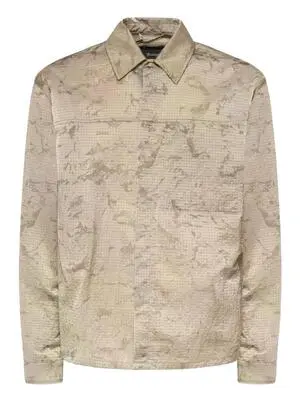 HERNO Marble-print Grid-texture Shirt