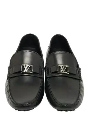 LOUIS VUITTON Hockenheim Leather Loafers - Black