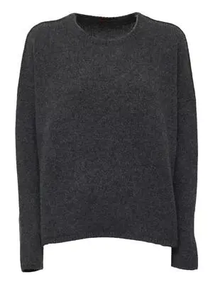 Apuntob Crew-neck Drop-shoulder Sweater - Grey