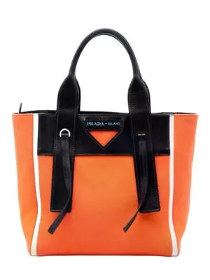 Prada 2013-2026 Canvas Ouverture Satchel - Black