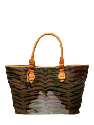 FENDI 2000-2010 Zebra Print Canvas Tote Bag