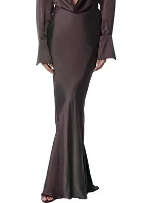 Andamane Nemesia Mermaid Maxi Skirt Brown
