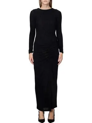 HANITA Gathered Open-back Maxi Dress - Black
