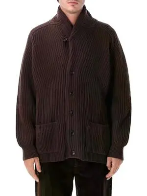 Filson Ribbed-knit Shawl-collar Cardigan - Brown