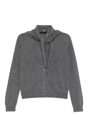 JUUN.J Cashmere Scarf Cardigan - Grey