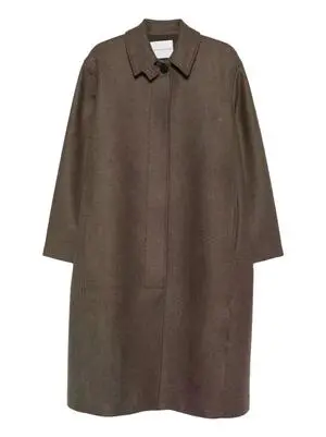 Studio Nicholson Ria High-neck Concealed-fastening Coat - Brown