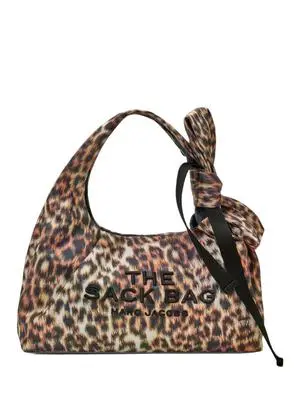 Marc Jacobs Bow Sack Bag In Leopard Nylon Brown