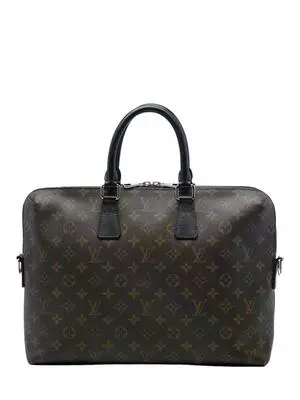 LOUIS VUITTON 2013 Monogram Macassar Porte Documents Jour Business Bag