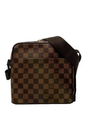 LOUIS VUITTON 2004 Damier Ebene Olav Pm Crossbody Bag - Brown
