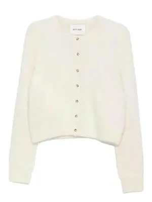 Soft Goat Brushed-finish Button-up Cardigan - Neutrals