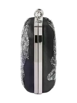 Givenchy Pout Evening Clutch With Sequins Floral Embroideries Black