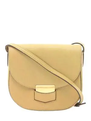 Celine 2010-2026 Small Grained Calfskin Trotteur Crossbody Bag Yellow