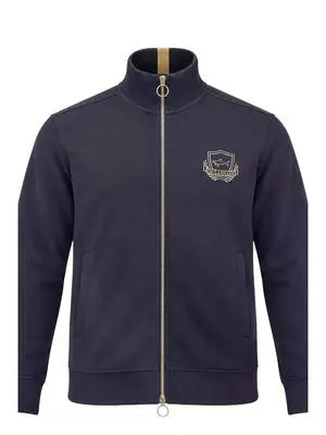 Paul & Shark Logo-embroidered Zip-up Sweater - Blue