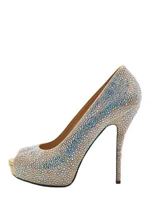 GUCCI Sofia Crystal-embellished Peep-toe Pumps
