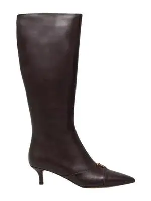 TWINSET Logo-plaque Pointed-toe Boots - Brown