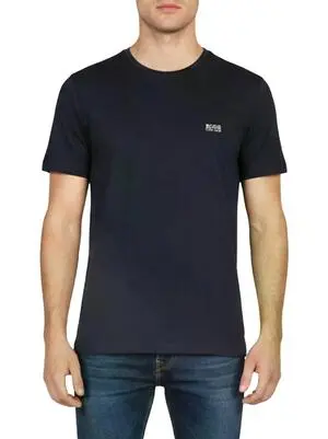 BOSS Logo-embroidered T-shirt - Blue
