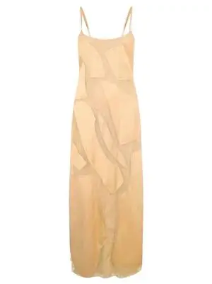 Moschino Patchwork Mesh Maxi Dress - Neutrals