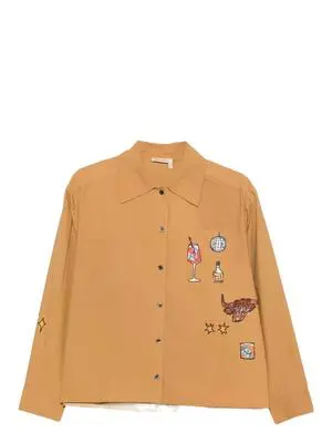 STELLA NOVA Embroidered Chest-pocket Shirt - Brown