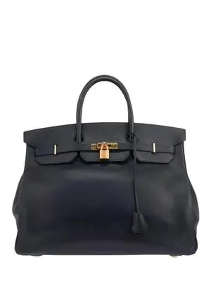 Hermès 1996 40 Birkin Leather Tote Bag Blue