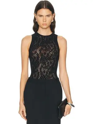 Wolford Infinite Rose Net Bodysuit - Black