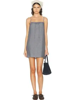 DEIJI STUDIOS Weave Mini Dress In Blue - Indigo Check