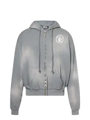 HELLSTAR Logo-print Cotton Hoody - Grey