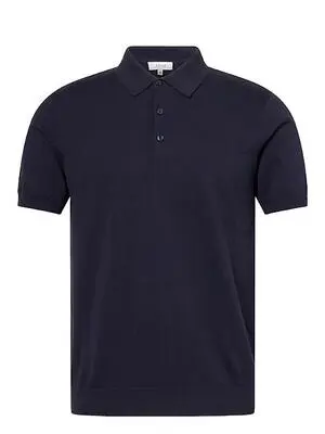 ARNE Ribbed-trim Cotton Polo Shirt Xxl - Navy