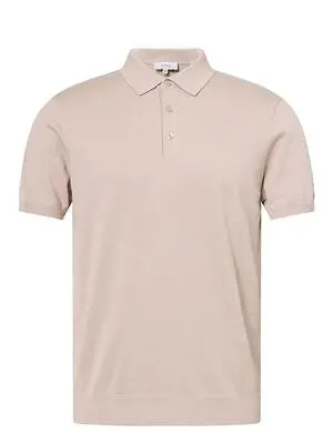 ARNE Ribbed-trim Cotton Polo Shirt - Stone