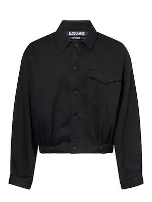 Jacquemus Le Blouson Cubano Linen-blend Jacket - Black