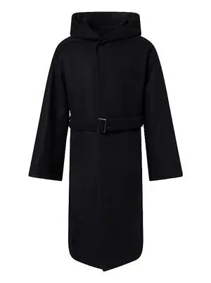 Rick Owens Tower Belted Wool Coat - Black