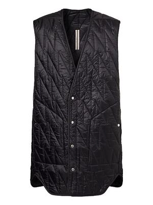 Rick Owens Larry Longline Padded Vest 38 Black