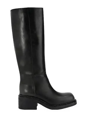STEVE MADDEN Davos Heeled Leather Knee-high Boots