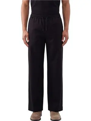 Loewe Pure Wool Jogging Trousers With Drawstring Waist - Black