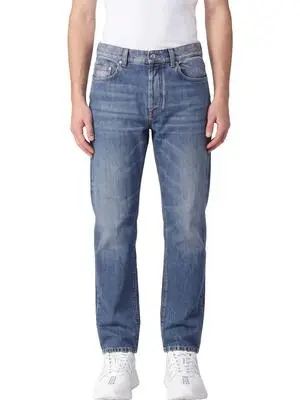 Versace Straight Fit Five-pocket Cotton Denim Jeans - Blue