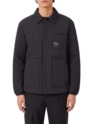MAISON KITSUNÉ Quilted Waterproof Nylon Shirt Jacket With Logo