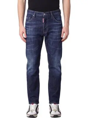 Dsquared2 Bro Mid-rise Straight Fit Jeans In Stretch Cotton Denim - Blue