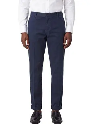 DONDUP Slim Fit Cuffed Stretch Cotton Chino Trousers Blue