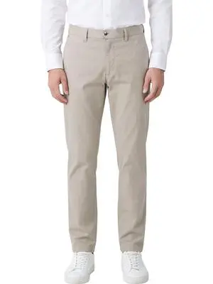 SLOWEAR Slim Fit Stretch Cotton Chino Trousers With Slash Pockets - Beige